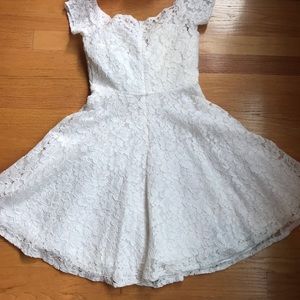Dear Moon | Dresses | Dear Moon White Lace Fit And Flare Dress | Poshmark